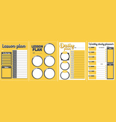 School plan schedule template Royalty Free Vector Image