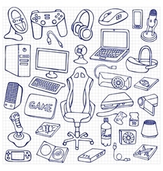Computer games doodles Royalty Free Vector Image