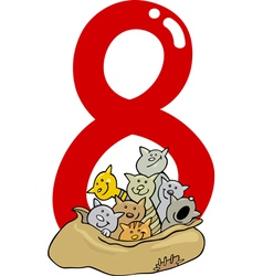 Sign language number 8 Royalty Free Vector Image