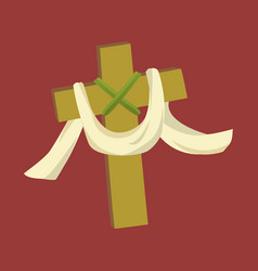 Cross with banner Royalty Free Vector Image - VectorStock