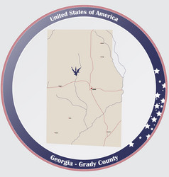 Map grady county in georgia Royalty Free Vector Image