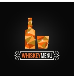 Liquor shot glass bottle design menu background Vector Image