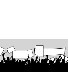 Crowd people silhouette transparent protest Vector Image