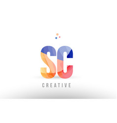 Grey blue alphabet letter sc s c logo icon design Vector Image