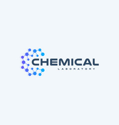 Chemical innovation tech logo flat cartoon style Vector Image
