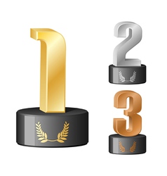 3d numbers gold silver digits stylish beauty Vector Image