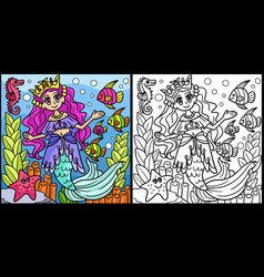 Unicorn princess coloring page for kids Royalty Free Vector