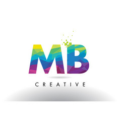 Mb m b grunge letter logo with purple vibrant Vector Image