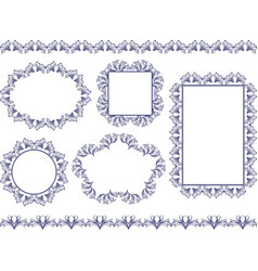 Silhouette decorative borders Royalty Free Vector Image