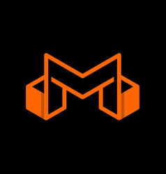 Letter m box business logo design Royalty Free Vector Image