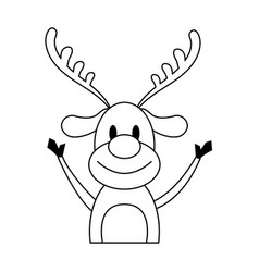 Rudolph red nose reindeer christmas character Vector Image