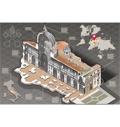 Isometric pantheon temple in roman architecture Vector Image