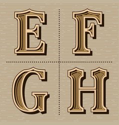 Alphabet western letters vintage design q r s Vector Image