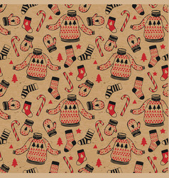 Seamless ugly christmas sweaters pattern Vector Image