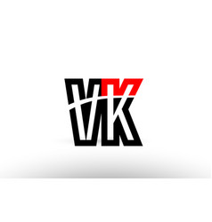Black and white alphabet letter vk v k logo Vector Image