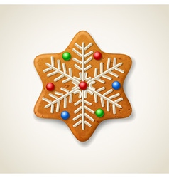 Christmas gingerbread snowflake Royalty Free Vector Image