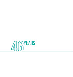 46 years anniversary or birthday linear outline Vector Image