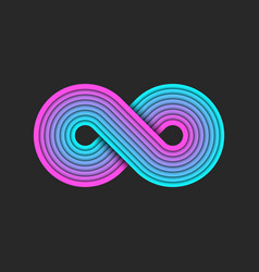 Blue abstract infinity endless symbol and icon Vector Image