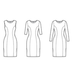 Dress princess line technical fashion Royalty Free Vector