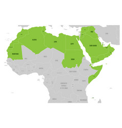 Arab world states political map 22 arabic Vector Image