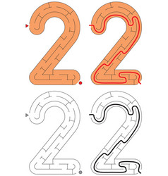 Maze number 7 Royalty Free Vector Image - VectorStock