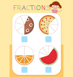 Set cake fractions Royalty Free Vector Image - VectorStock