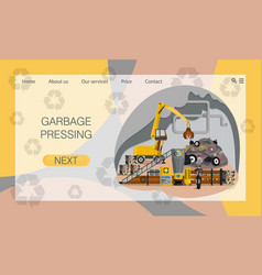 Process compressing garbage before disposal in Vector Image