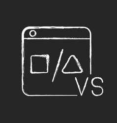 Comparison platforms chalk white icon on dark Vector Image