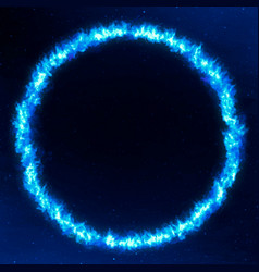 Lightning round frame blue plasma magical portal Vector Image