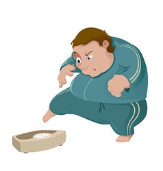 Fatso and the scale Royalty Free Vector Image - VectorStock