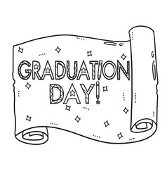 Graduation day coloring page for kids Royalty Free Vector