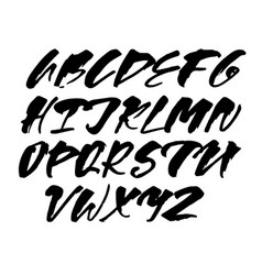 Alphabet lettersblack handwritten font drawn Vector Image