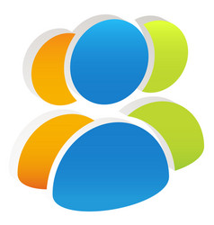 Colorful character buddy symbols icon with group Vector Image