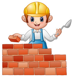 Cartoon man builder Royalty Free Vector Image - VectorStock