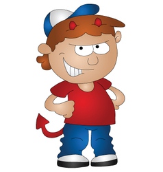 Little boy is waving hand and giving a thumb up Vector Image