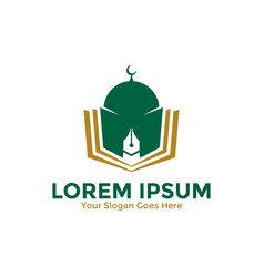 Islamic learning logo design template Royalty Free Vector