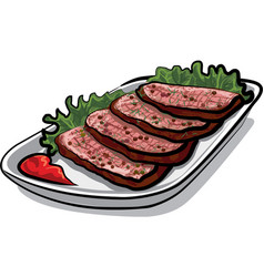 Roast beef meat Royalty Free Vector Image - VectorStock