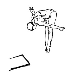 Diving sport - sketch hand drawn Royalty Free Vector Image