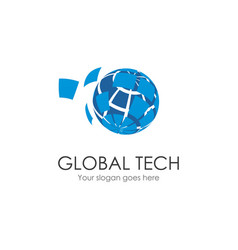 Global science logo design Royalty Free Vector Image
