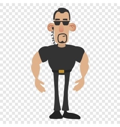 Cartoon smiling officer policeman standing Vector Image