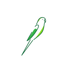 Continuous line bird parakeet logo symbol icon Vector Image