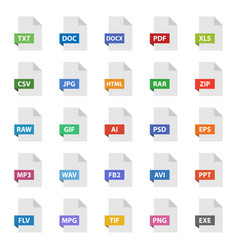 Square file labels icon set Royalty Free Vector Image