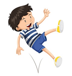 Little boy jumping up Royalty Free Vector Image