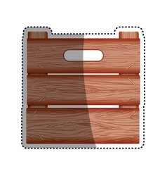 Cartoon box set crate wooden container Royalty Free Vector