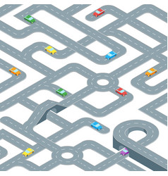 Straight roads seamless pattern background Vector Image