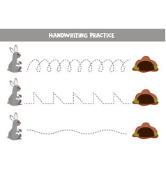 Tracing lines with cartoon dinosaurs writing Vector Image