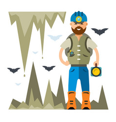 Cartoon of underground cave Royalty Free Vector Image