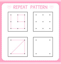 Repeat pattern educational games for practicing Vector Image