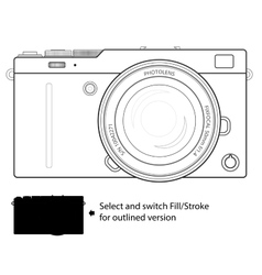 Dslr camera outline Royalty Free Vector Image - VectorStock