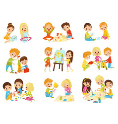 Cartoon happy children collection set Royalty Free Vector